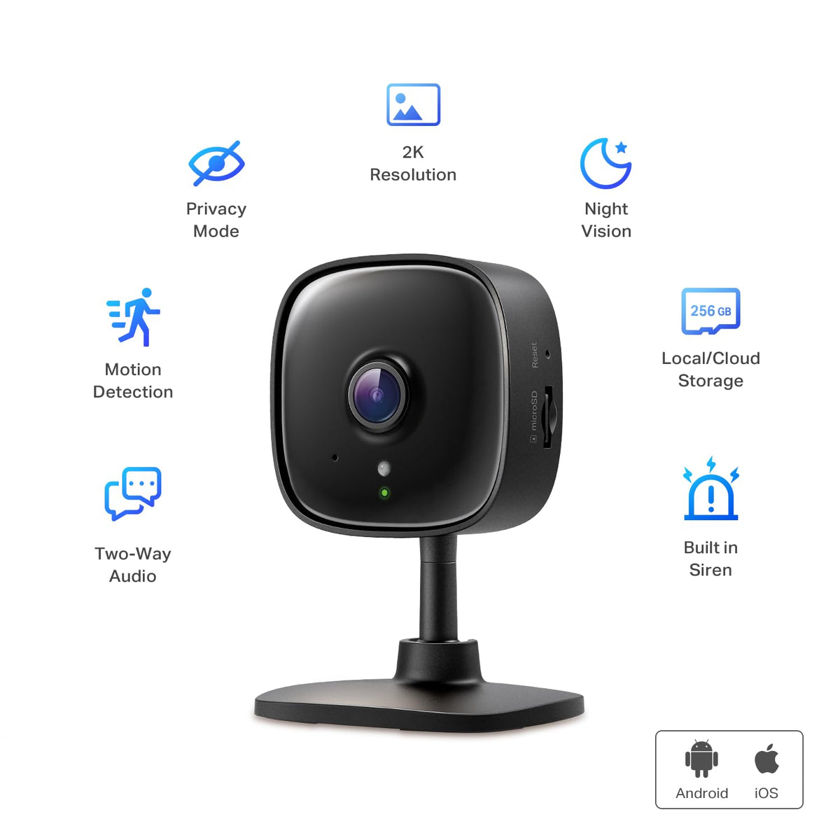 TP-Link Tapo 2K Indoor Security Camera Black(Tapo C111)